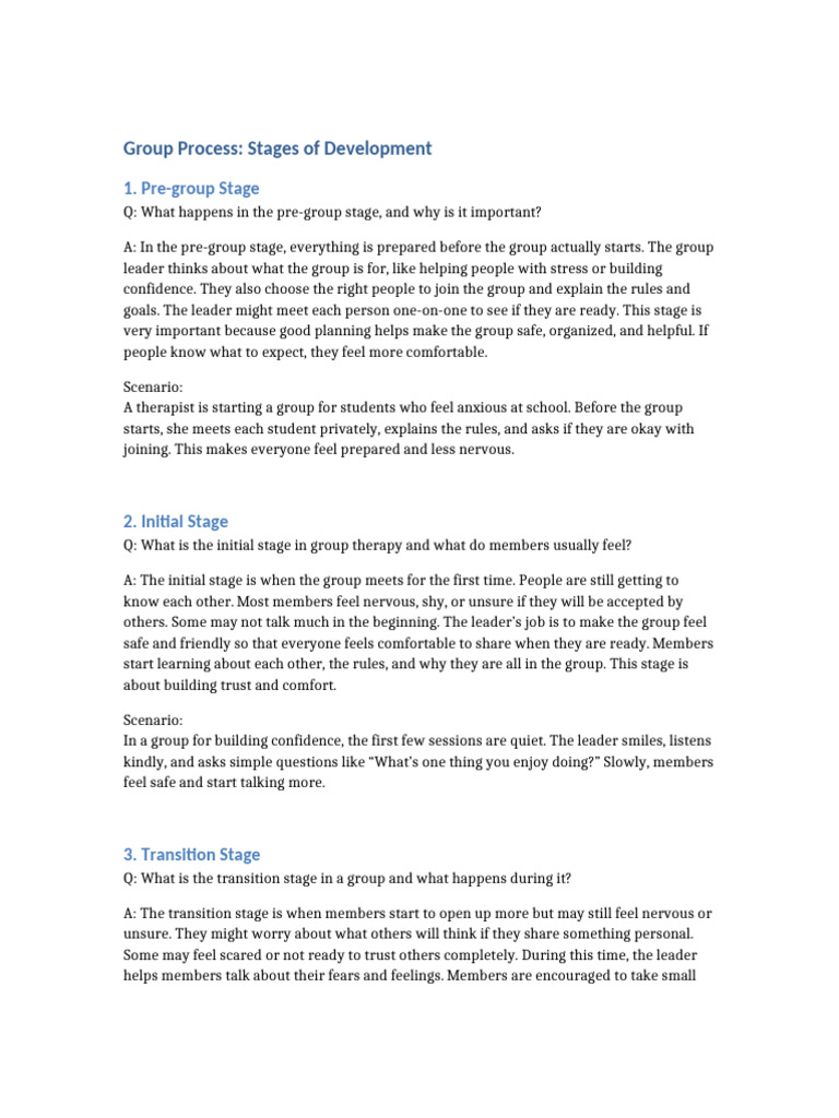 Stages of Group Development Process | PDF | Mental Health | Psychology