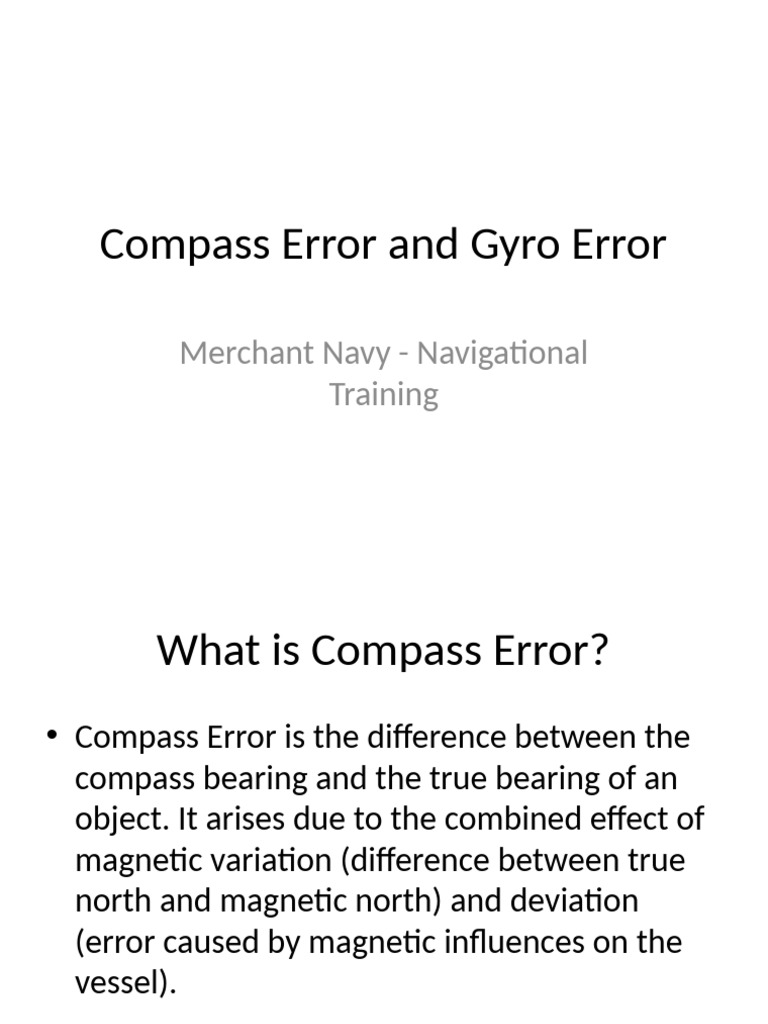 Compass Error Presentation | PDF | Compass | Navigation