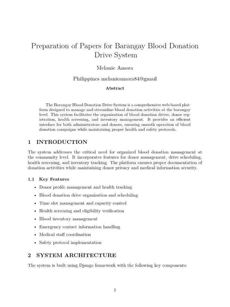 Documentation Barangay Blood Donation System | PDF | Blood Donation ...