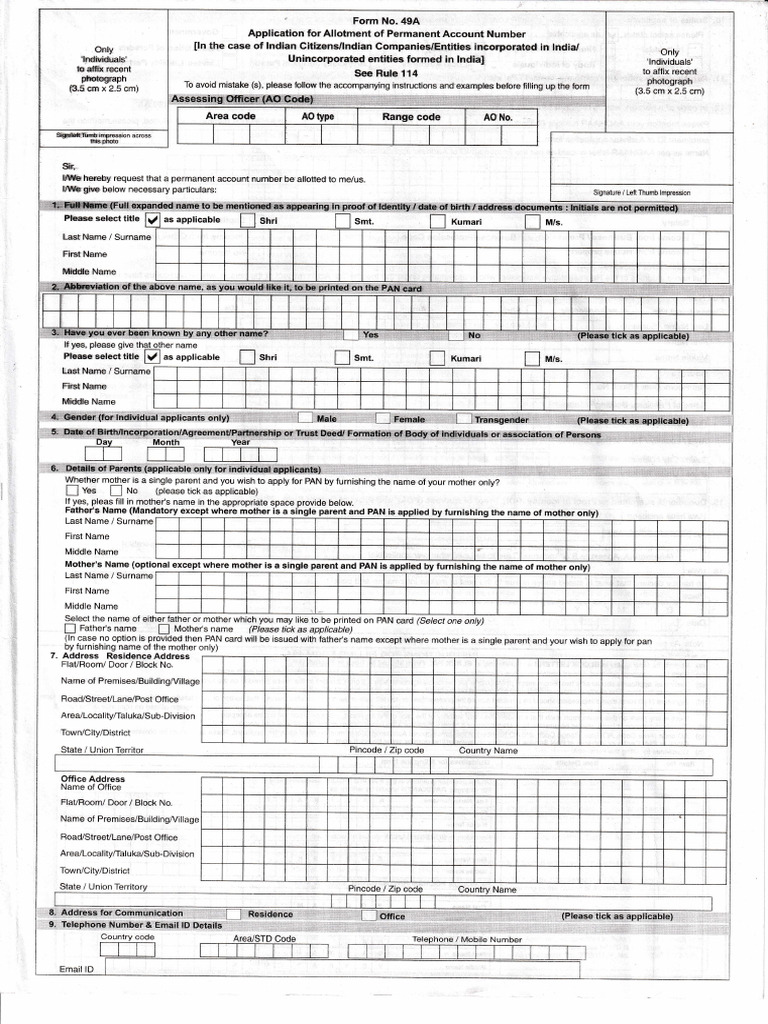 New PAN Card Application Guidelines | PDF | Identity Document