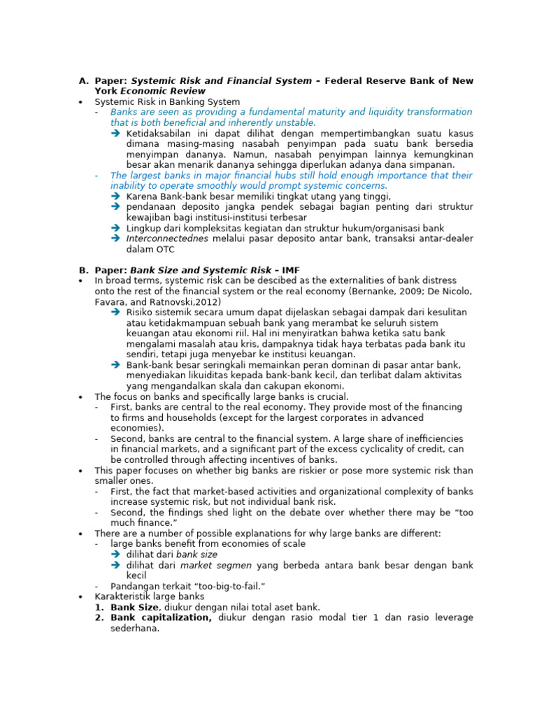 Summarize Paper Systemic Risk | PDF | Financial Risk | Economies