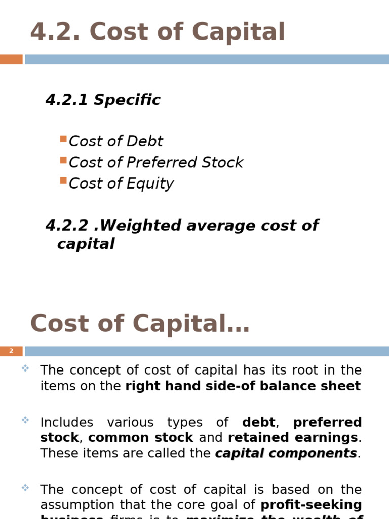 Understanding Cost of Capital Components | PDF | Cost Of Capital ...
