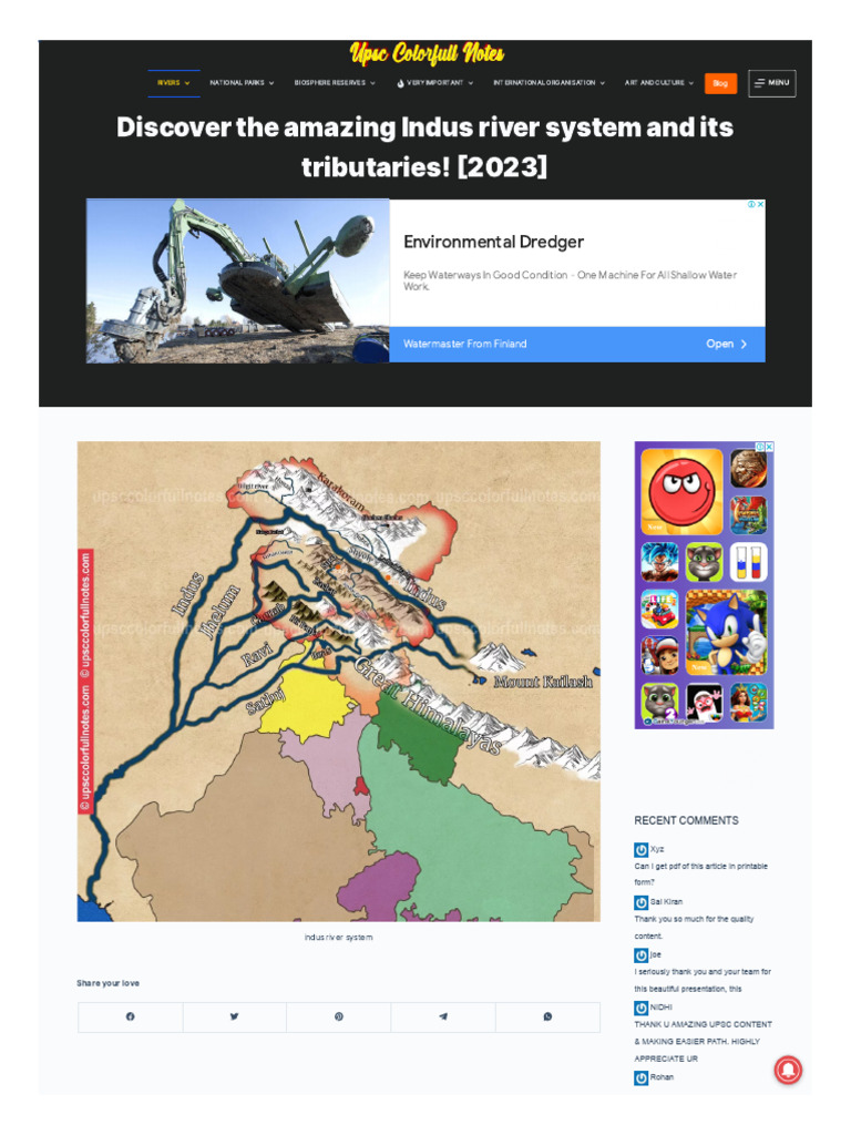 Indus River and Its Tributaries Overview | PDF | Indus River | Kashmir