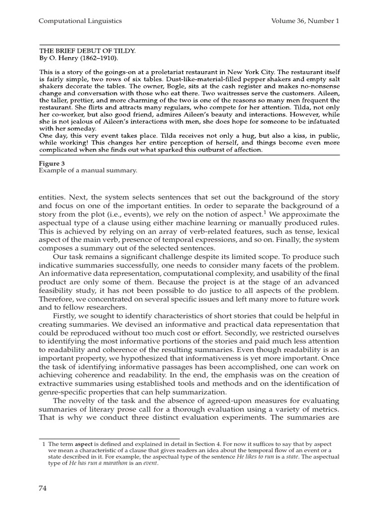 Summarizing Short Stories-4 | PDF | Sentence (Linguistics) | Cognitive ...