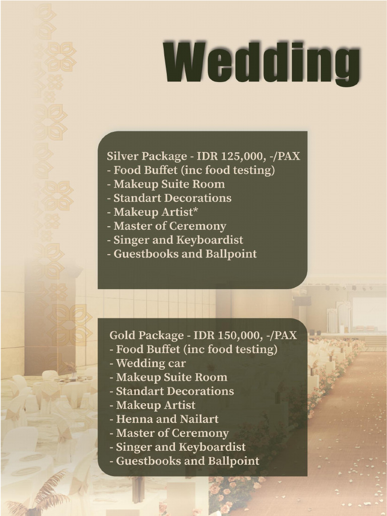 Price List Wedding | PDF