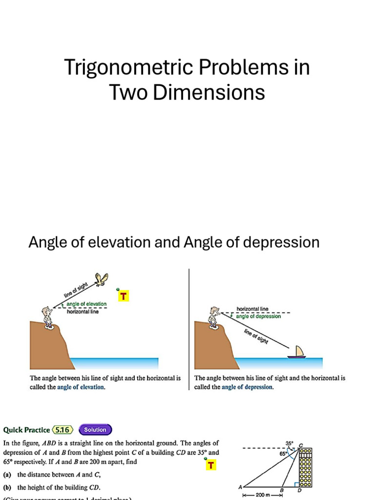 5.4 Trigonometris Problems in Two Dimensions | PDF