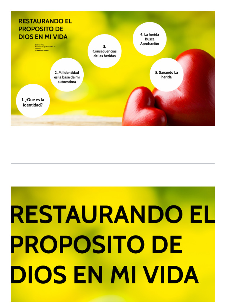 Restaurando El Proposito de Dios en Mi Vida | PDF