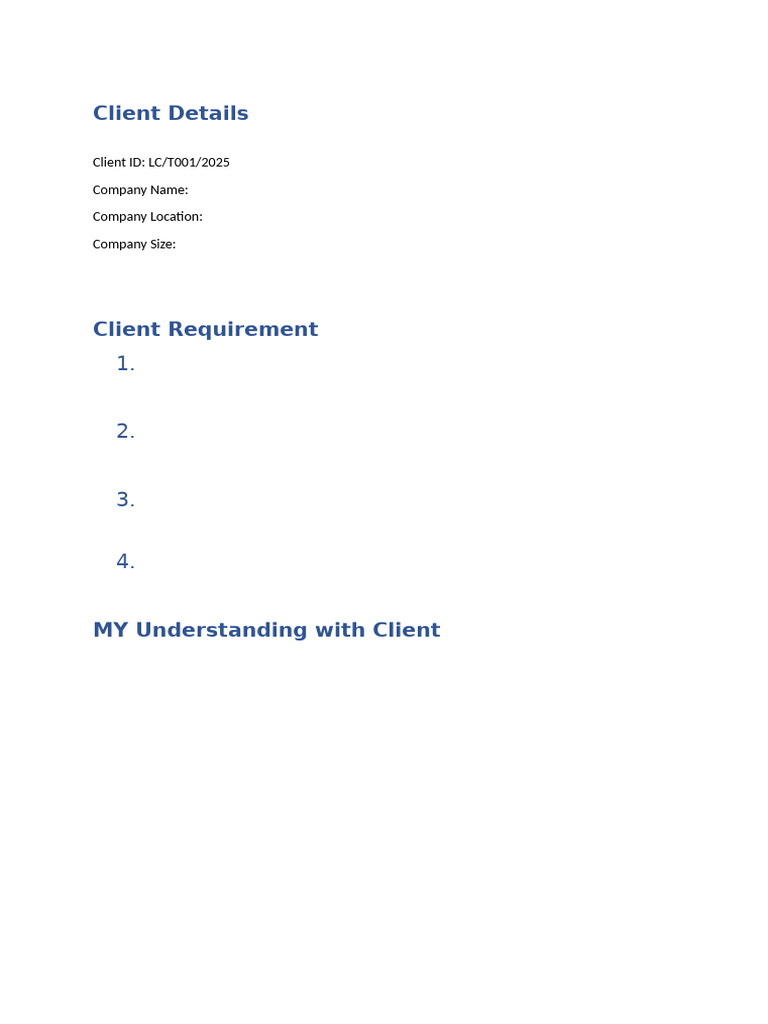 Client Basic Information | PDF