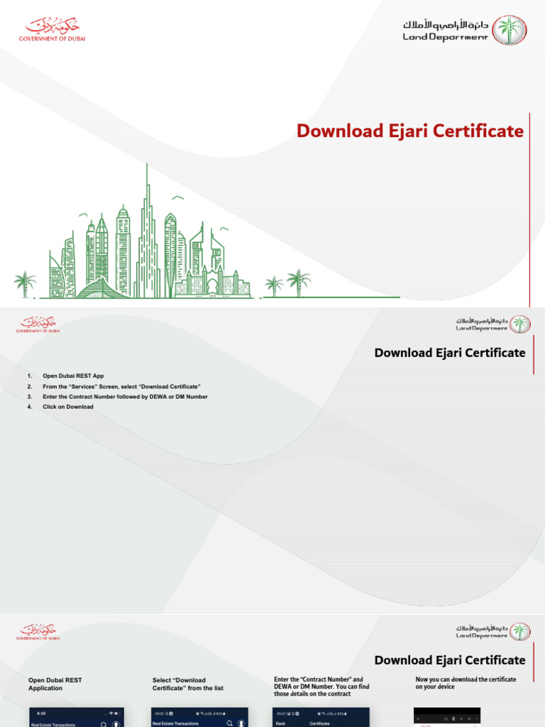 Ejari Certificate Mannual | PDF