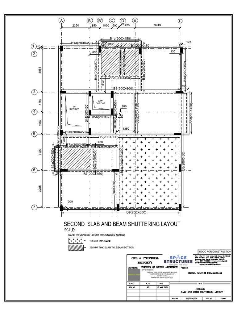 228 - SECOND SLAB, BEAM SHUTTERING DETAILS-Model | PDF