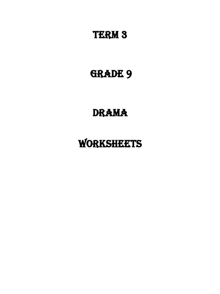 Grade 9 Drama Elements Worksheets | PDF