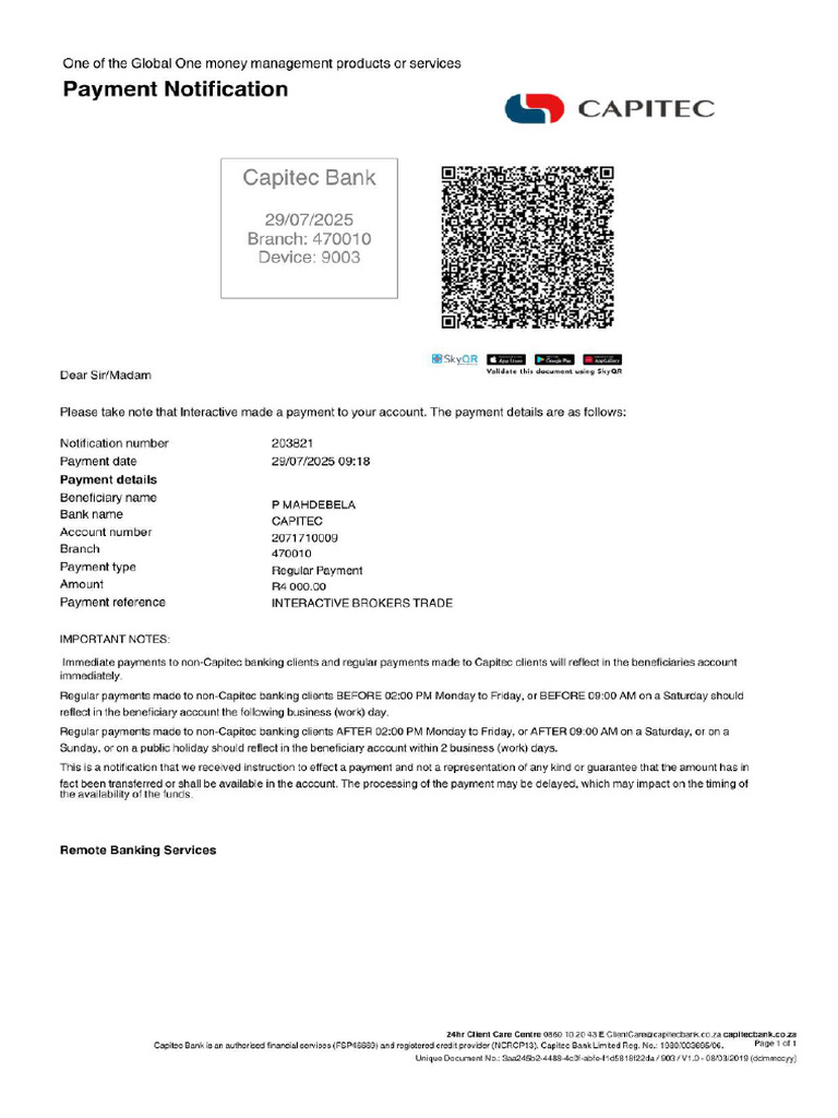 Payment Notification | PDF