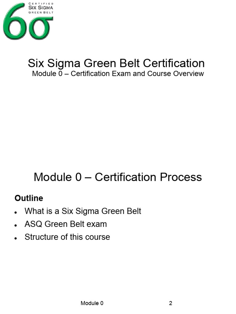 Six Sigma Green Belt Certification Guide | PDF | Six Sigma | Design For ...