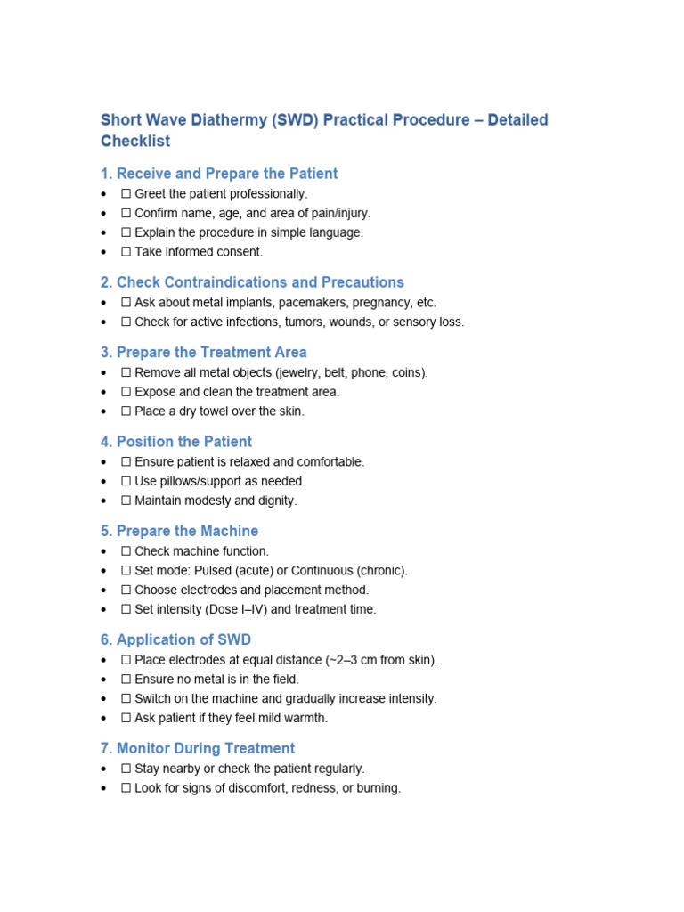 SWD Practical Checklist | PDF
