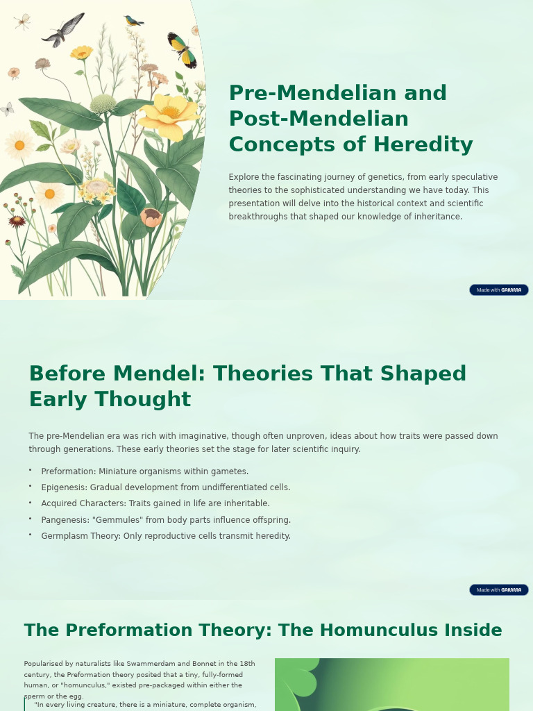 Heredity: Pre and Post Mendelian Concepts | PDF | Heredity | Genetics