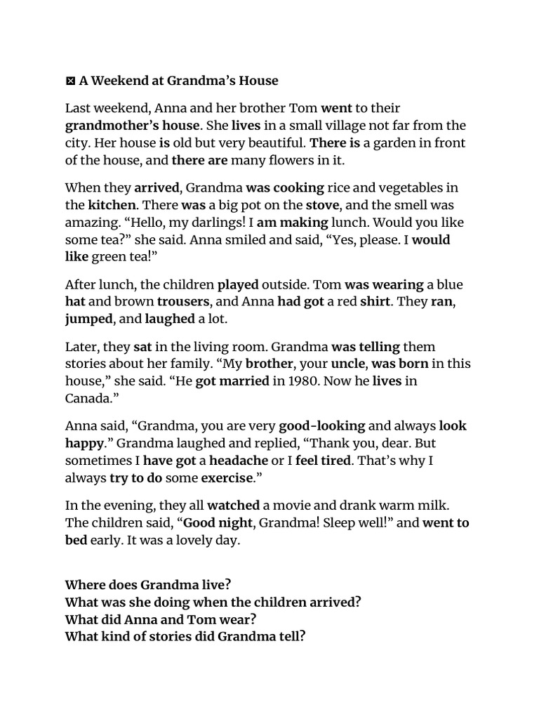 A Weekend at Grandma's House | PDF