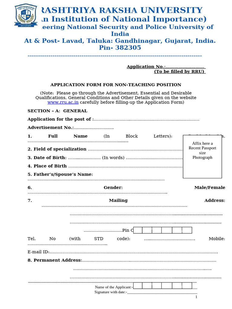 Application Form Non Teaching Post 3 | PDF | Justice | Crime & Violence