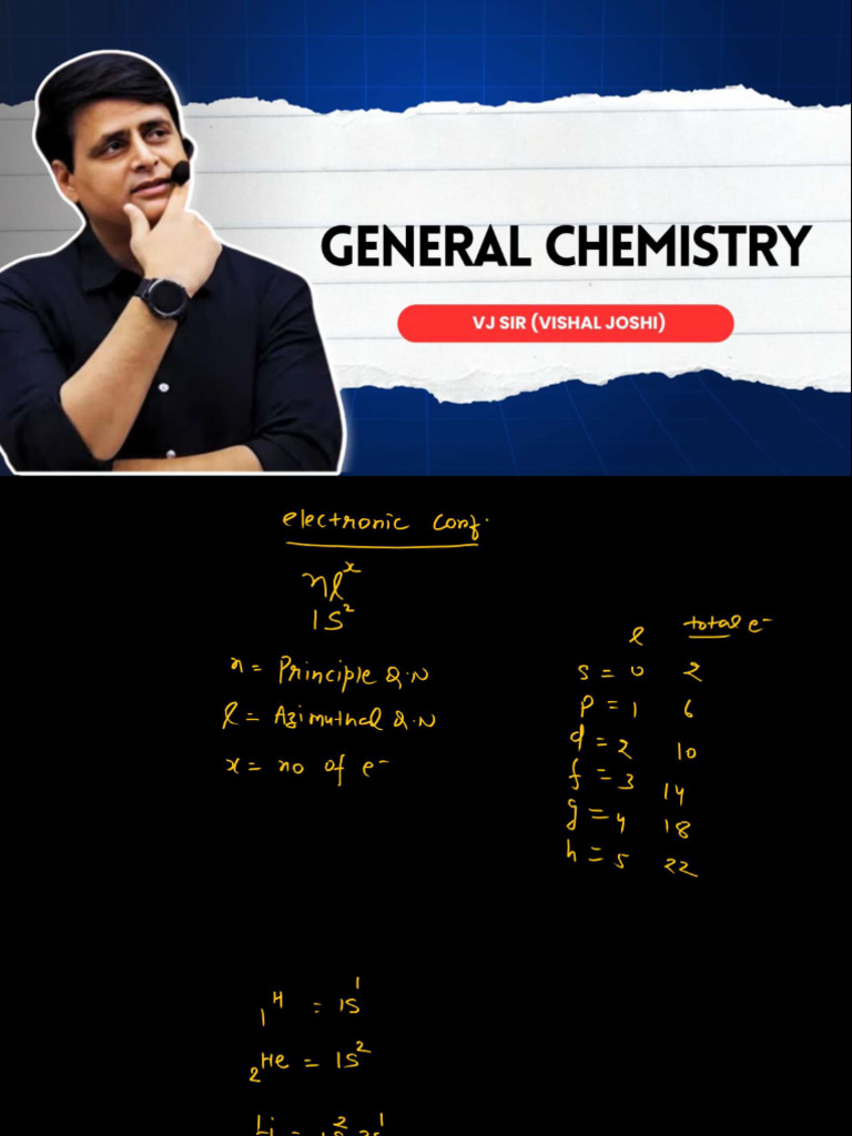General Chemistry - L-04 (Class Notes) - Electronic Configuration and ...