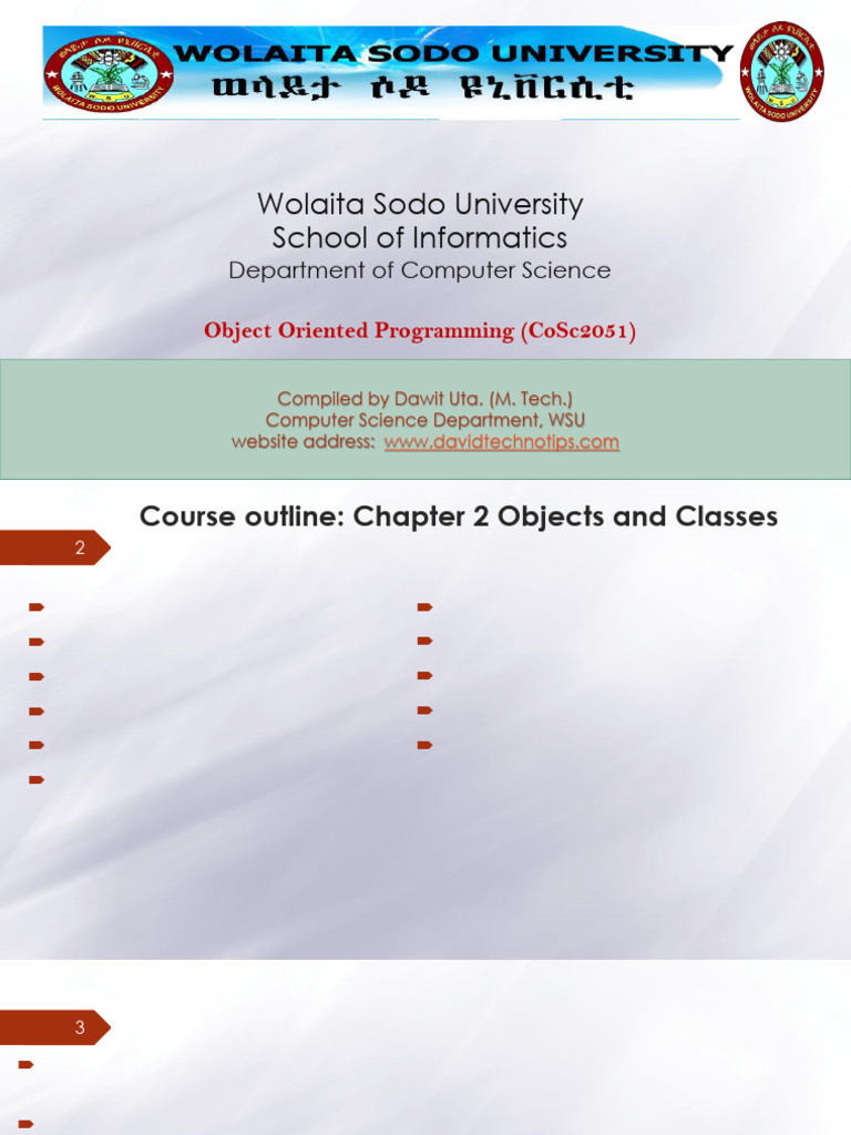 OOP Chapter II Updated | PDF | Class (Computer Programming) | Method (Computer Programming)
