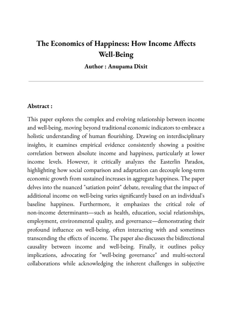 Income's Impact on Happiness Explained | PDF | Well Being | Gross ...