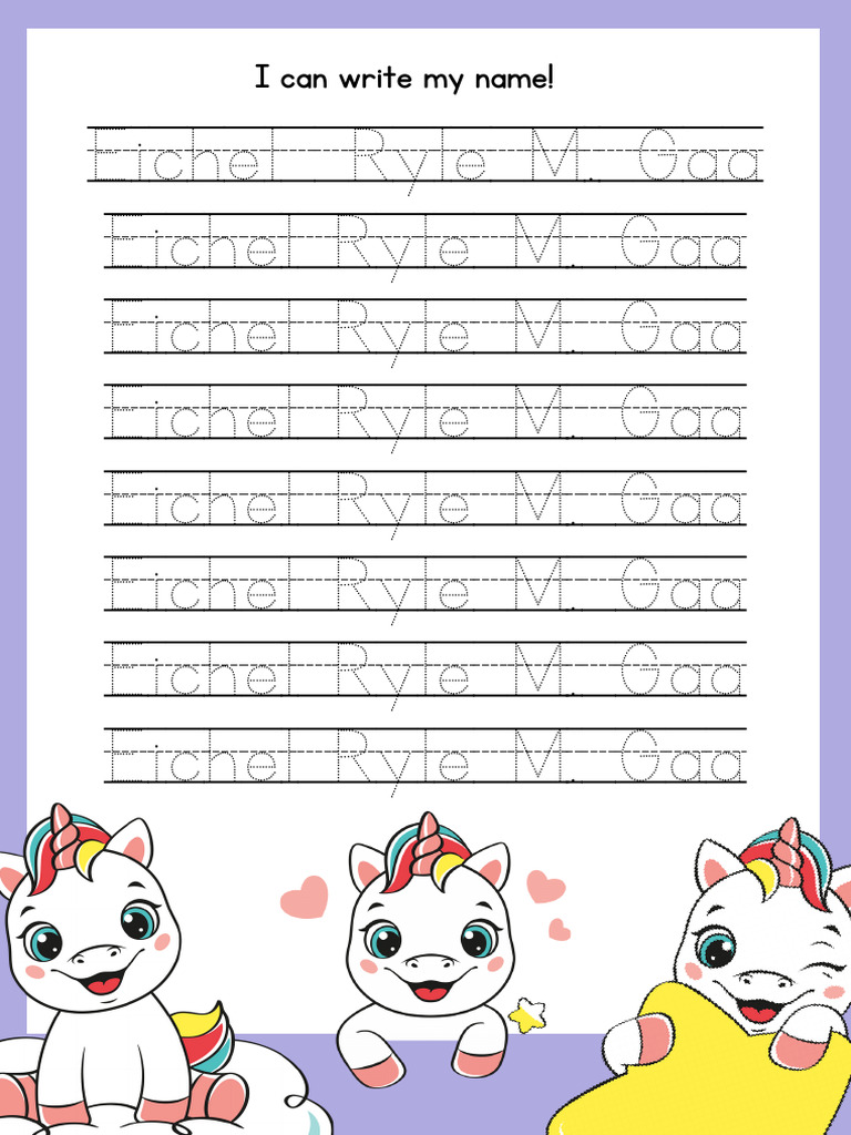Pink Name Tracing Early Primary Kindergarten Worksheet | PDF