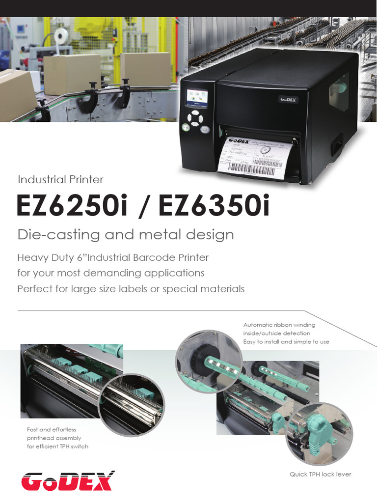 Brochure Godex EZ6250i EN | PDF | Printer (Computing) | Microsoft Windows