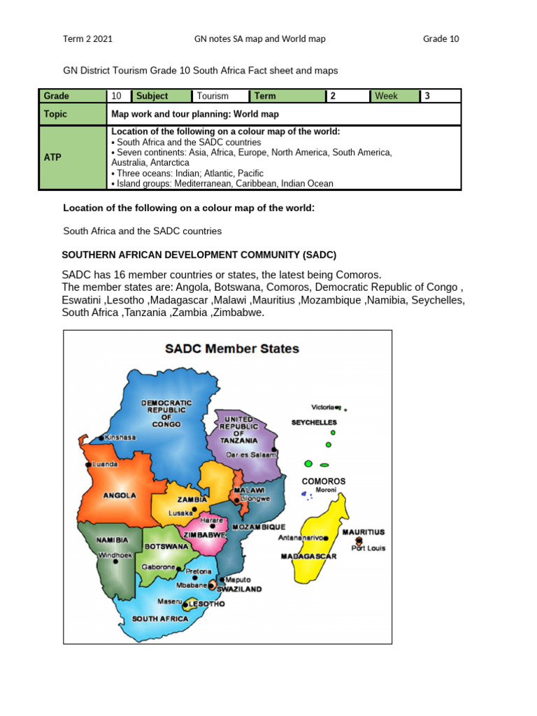 GN World Map Term 2 2024 | PDF | Earth Sciences | Geography