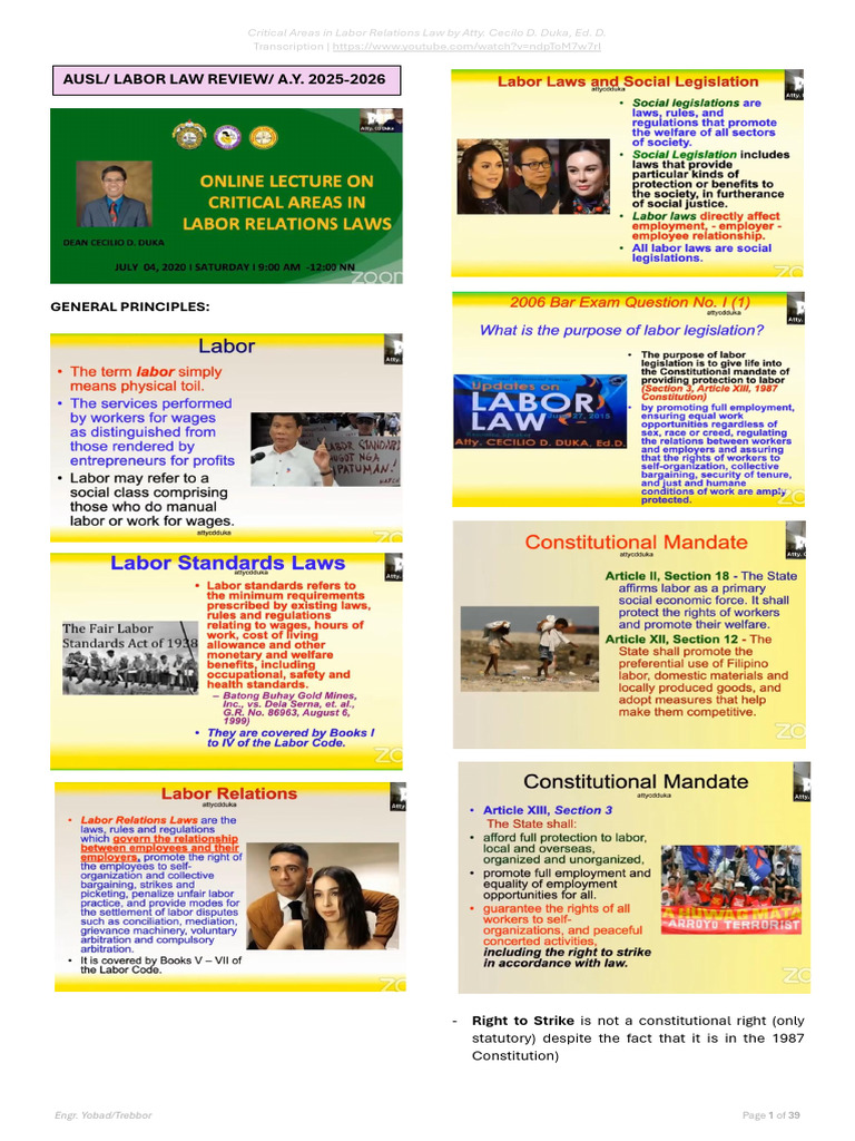 Labor Relations Law Insights by Atty. Duka | PDF | Collective ...