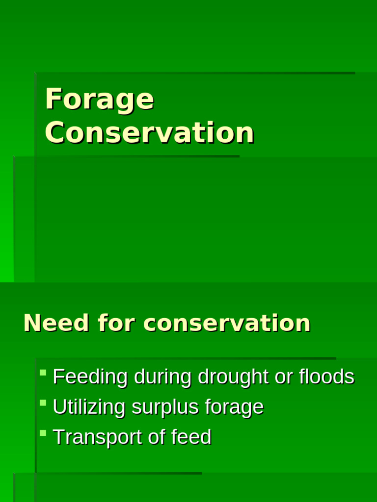 Lecture 13 Forage Conservation | PDF | Hay | Agriculture