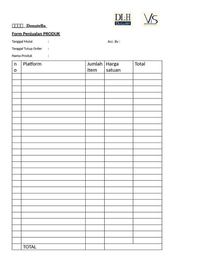 Form Penjualan Item | PDF