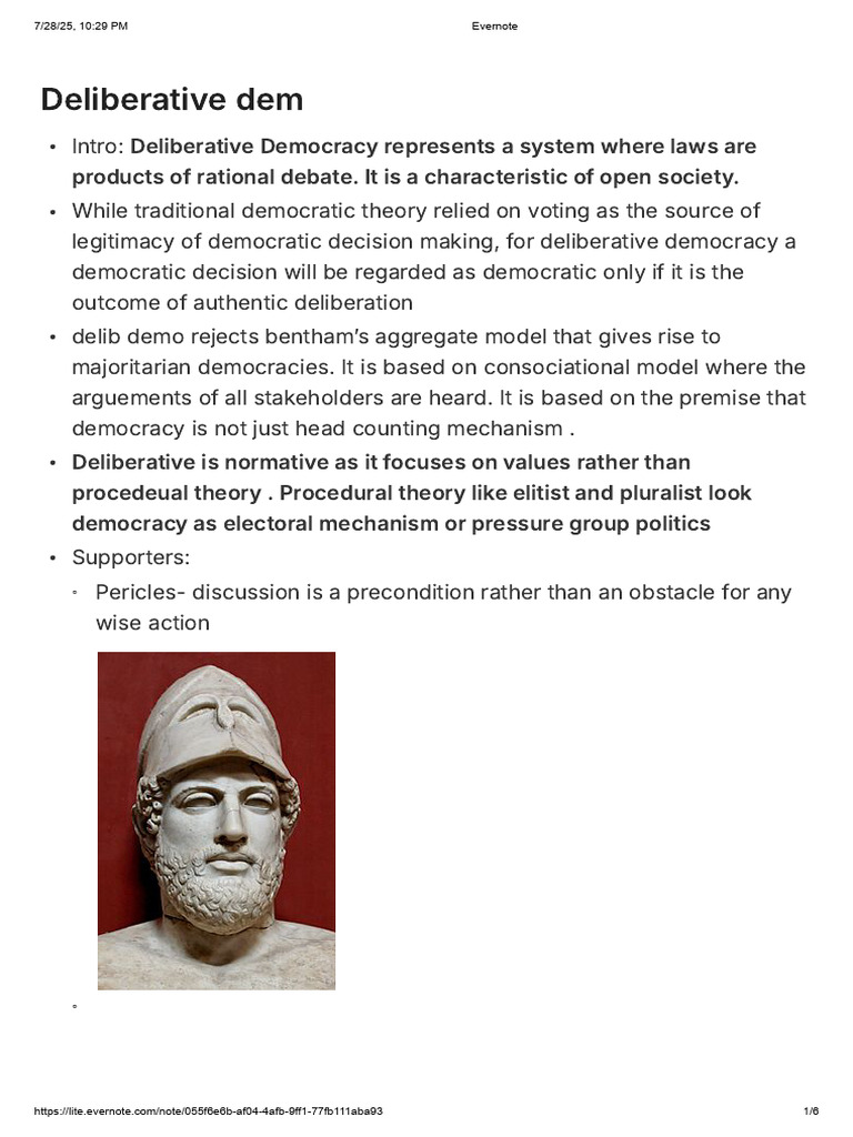 Democracy Deliberative Dem | PDF | Deliberative Democracy | Deliberation