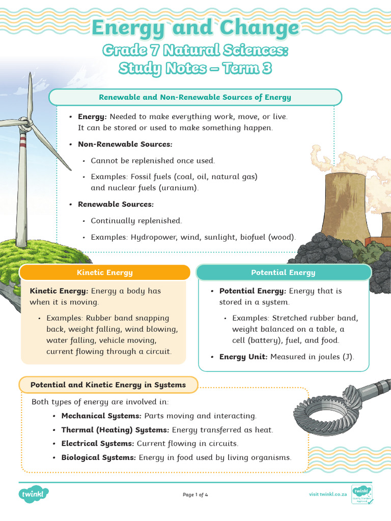 Grade 7 Energy and Change Notes | PDF | Heat Transfer | Heat