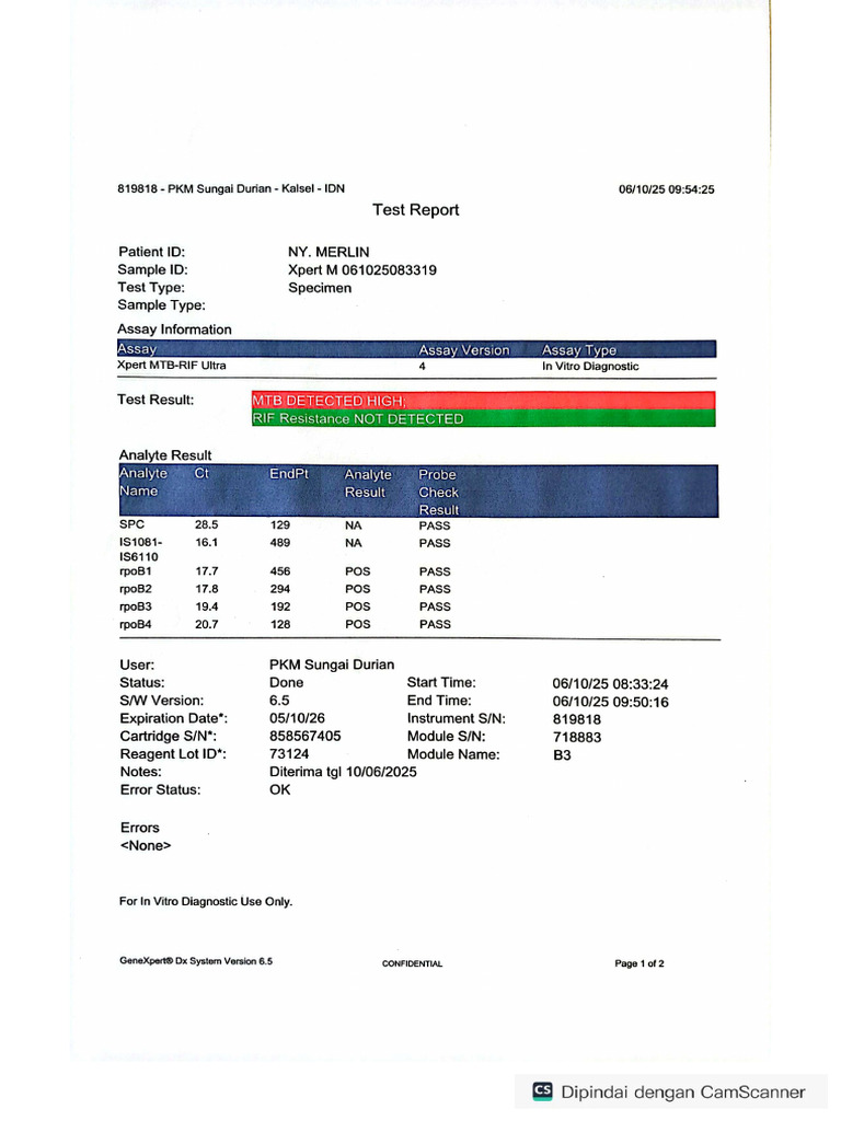 Hasil TCM NY. Merlin | PDF