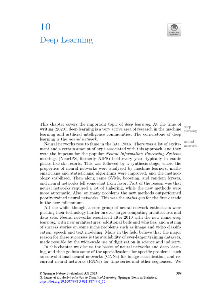 CH 10 Introduction To Statistical Learning 3 | PDF | Deep Learning ...