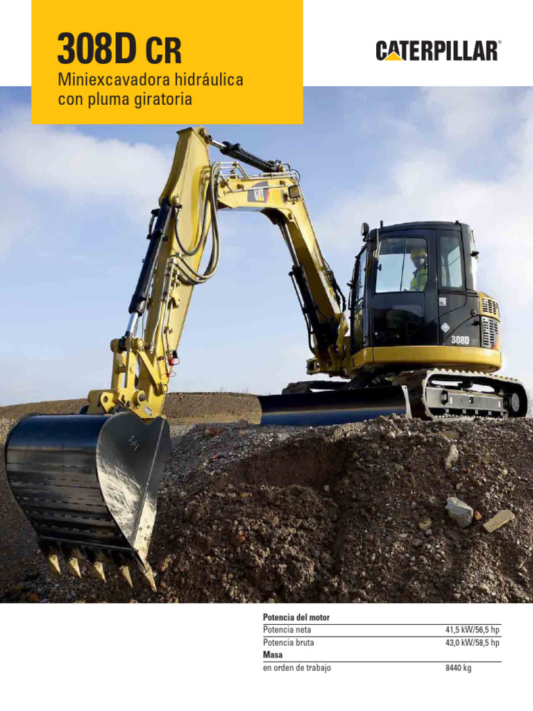 Especificaciones de la Caterpillar 308D CR | PDF | Poder (Física ...