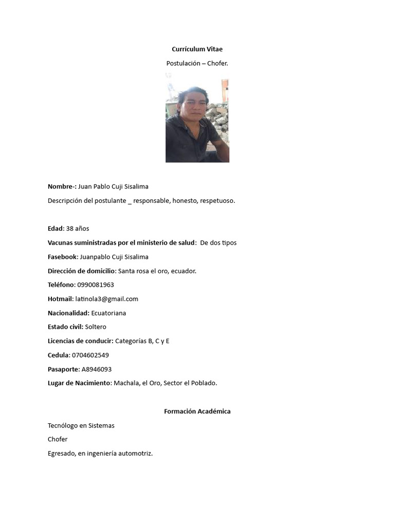 Cuji Sisalima Juan Pablo | PDF | Ecuador