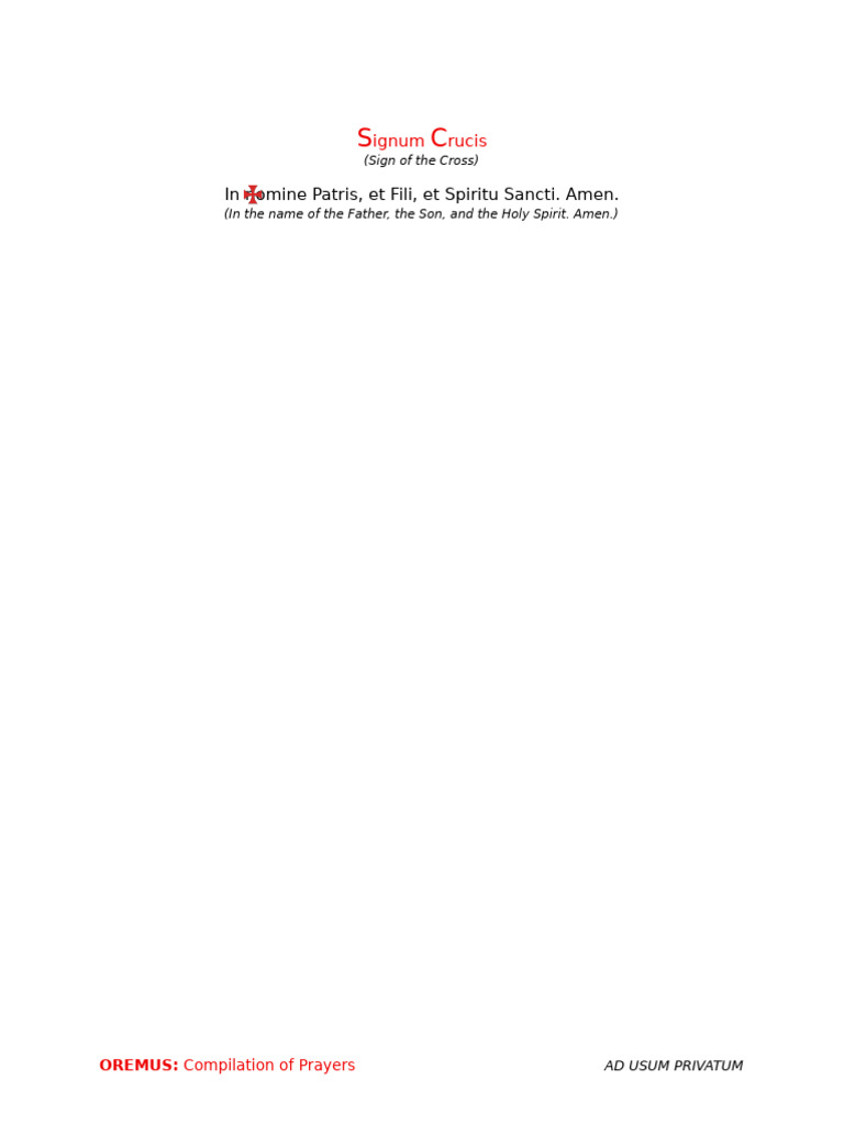 OREMUS Compilation of Latin Prayers | PDF