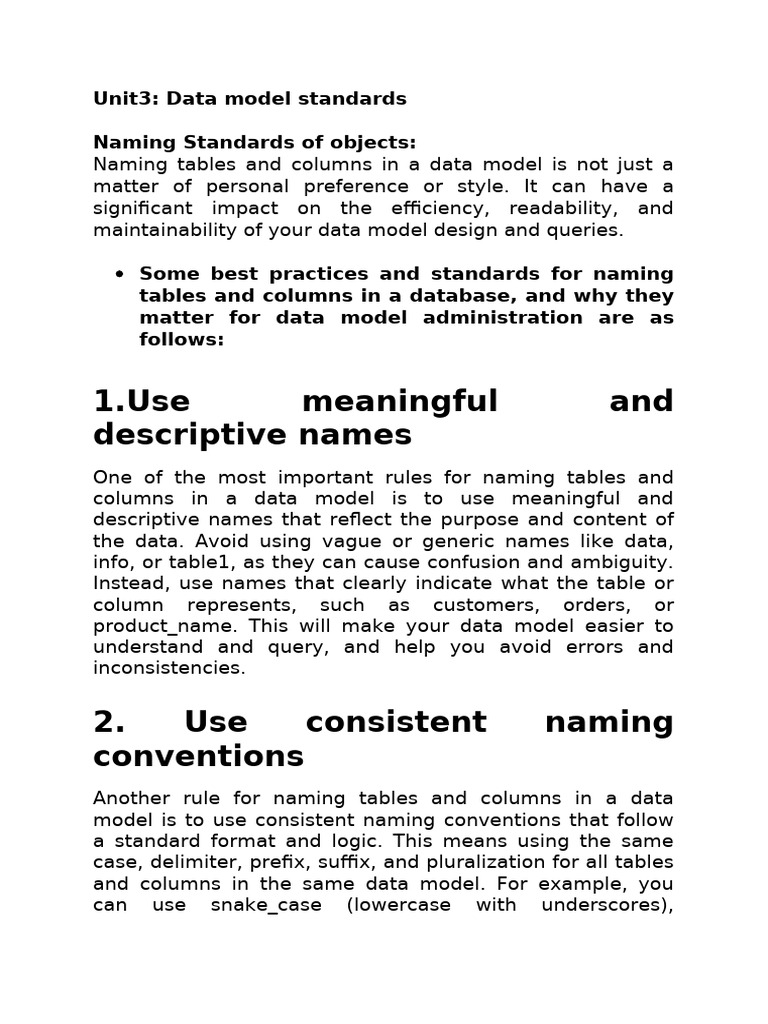 Data Modeling Standards Overview | PDF | Data Model | Data