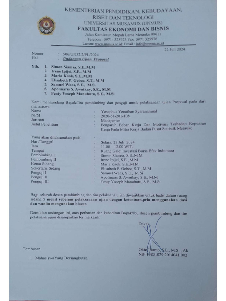 Undangan Proposal Dan Skripsi | PDF