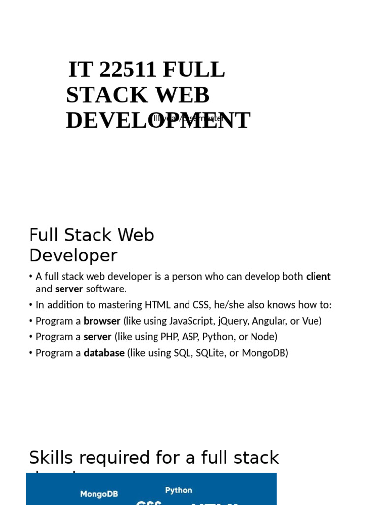 UNTI 1 Full Stack Web Application Development | PDF | Document Object ...
