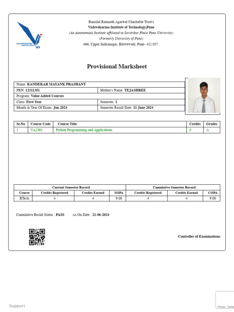 Ppa A Mark Sheet | PDF