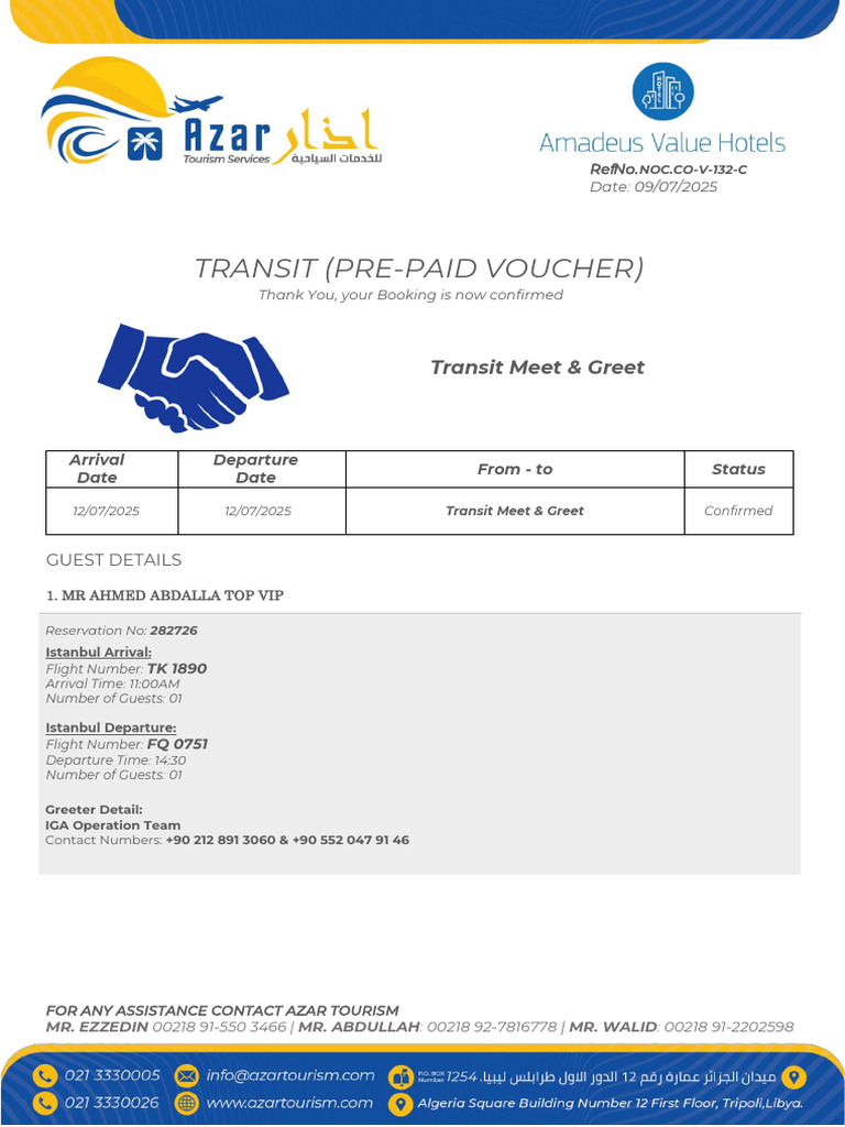 Transit Meet & Greet NOC - Co-V-132-C | PDF