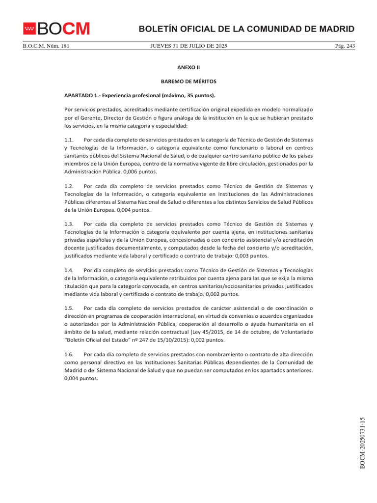 Baremo Meritos A2 Servi | PDF | Diploma | Doctorado