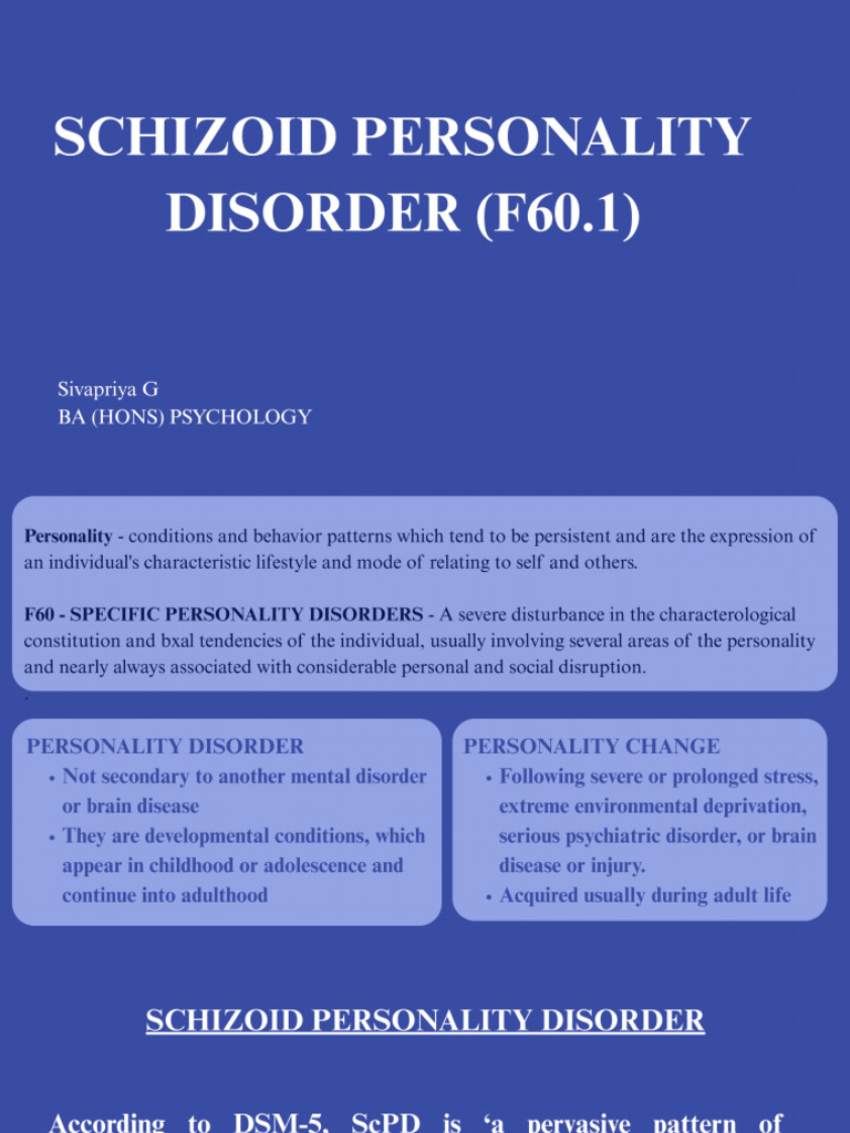 Schizoid Personality Disorder | PDF