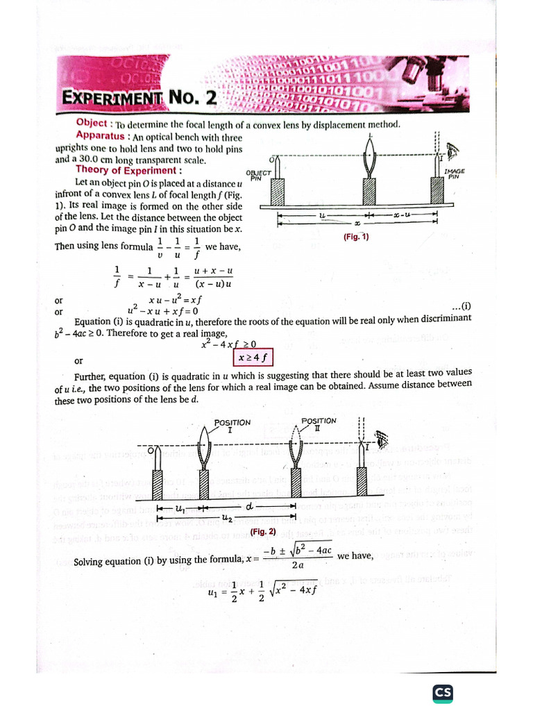 Convex Lens 2 (Displacement Method) | PDF