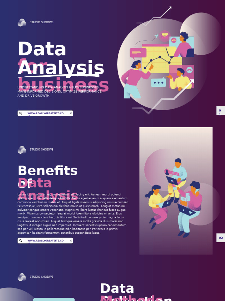 Purple Illustration Modern Data Analysis For Business Presentation | PDF