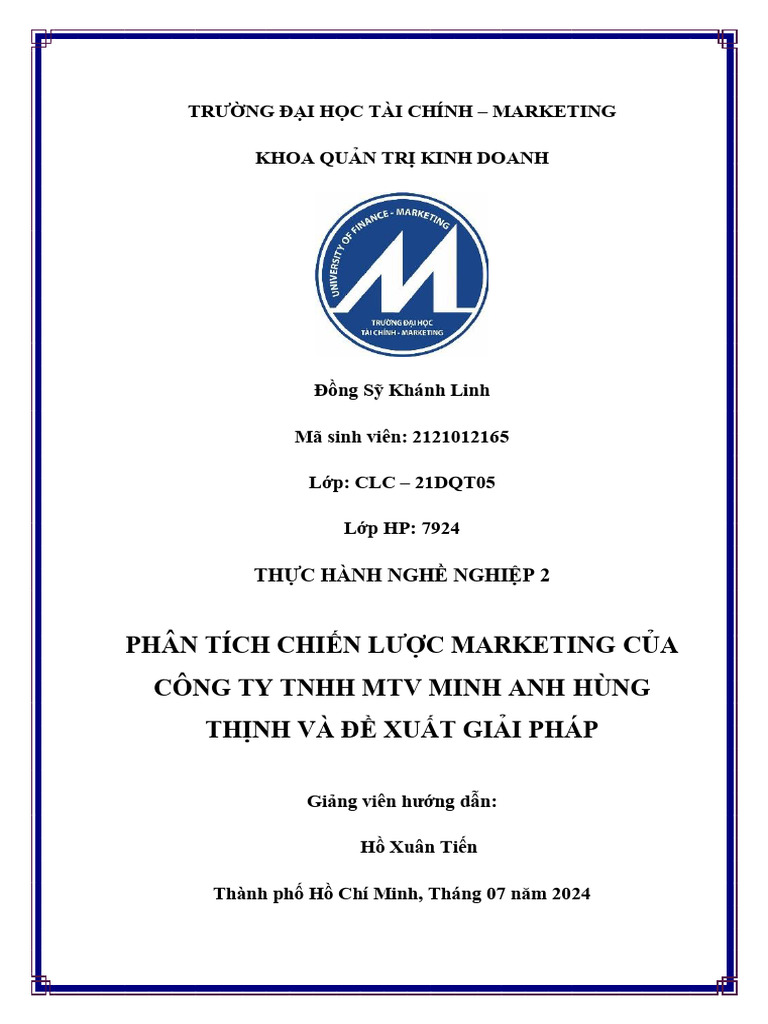 2165 - DongSyKhanhLinh - 7924 - Hệ CLC | PDF