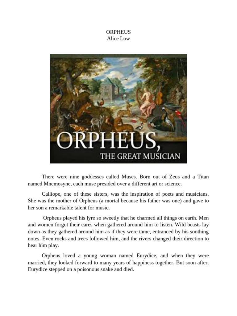 Orpheus | PDF | Hades | Orpheus