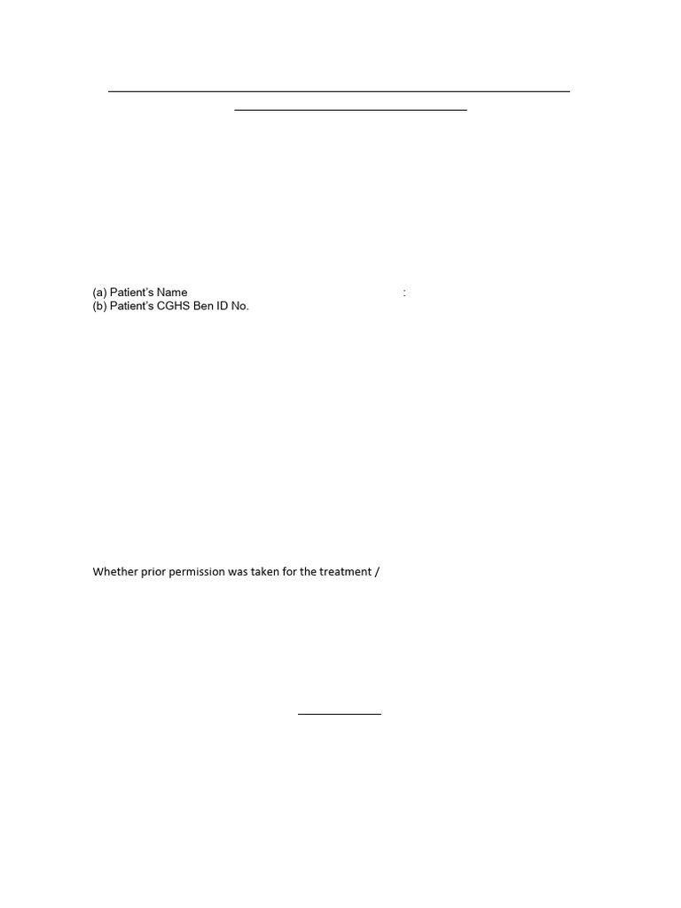 CGHS Medical Reimbursement Claim Form | PDF