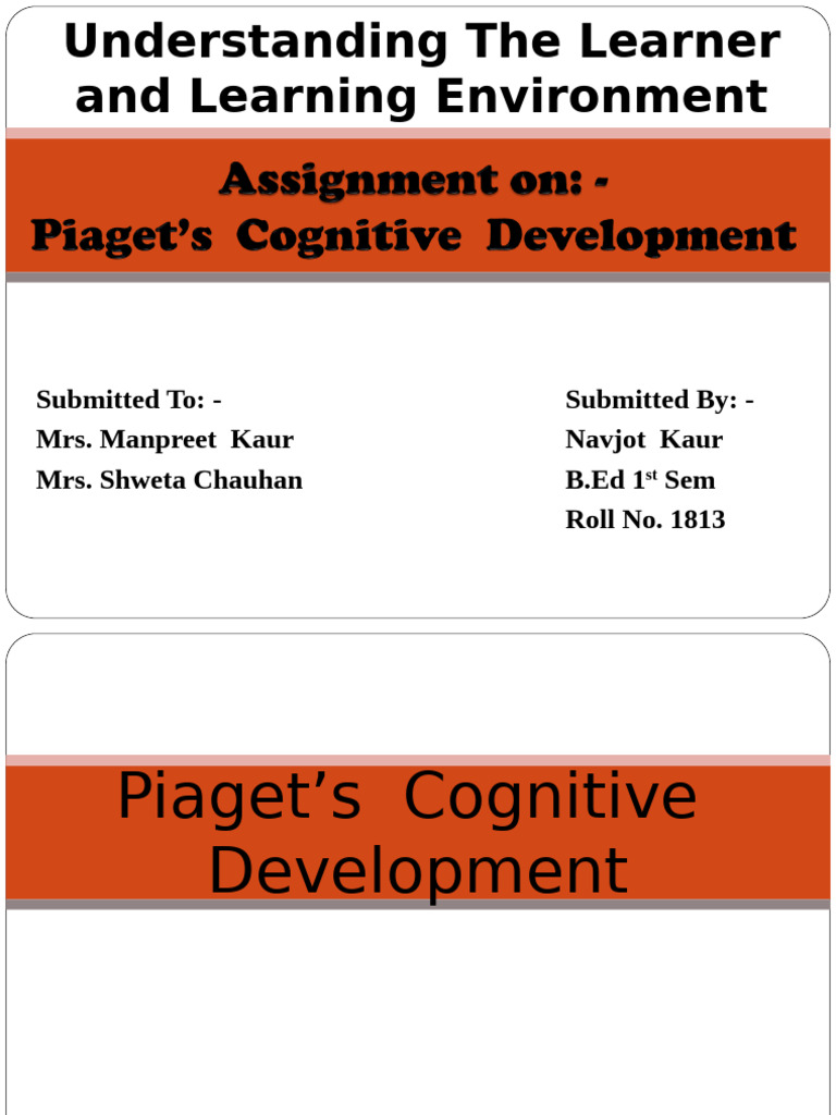 Piaget's Cognitive Development | PDF | Constructivism (Philosophy Of Education) | Behavior ...